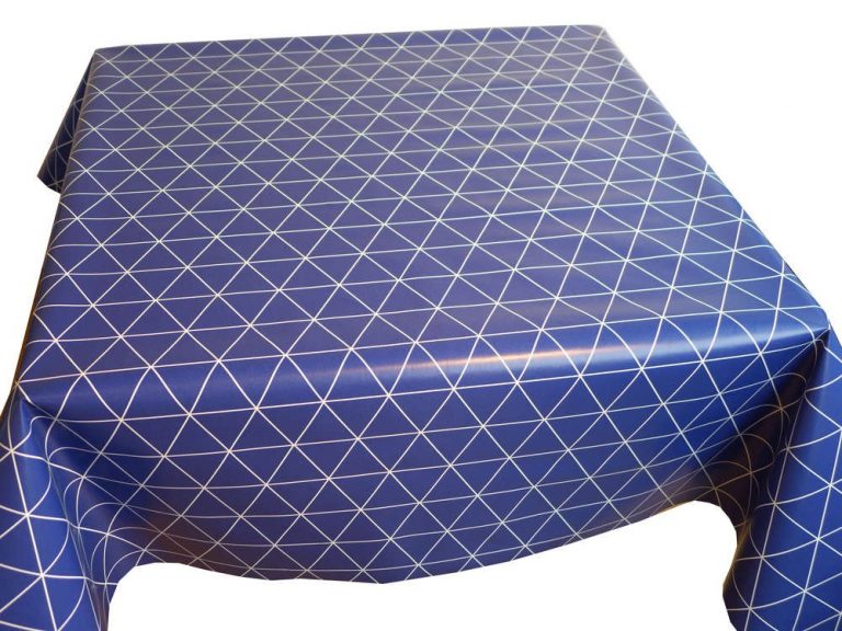Voksduk Linje marineblå 140 cm bred metervare - Dekorer.no